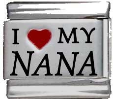 I Heart My Nana Red Heart Laser Italian Charm
