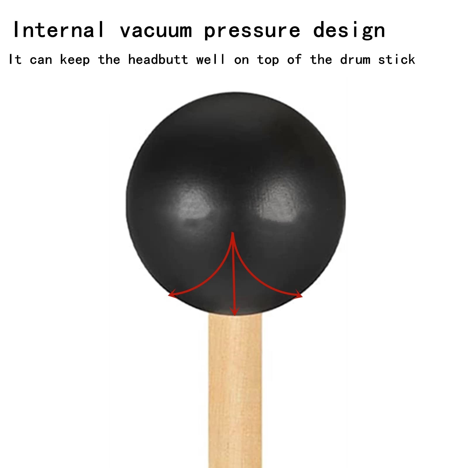 Miwayer Rubber Mallet 8/12.5/15in Drumsticks for Percussion Such as Tongue Drum, Xylophone, Glockenspiel, Handpan (12.5in)