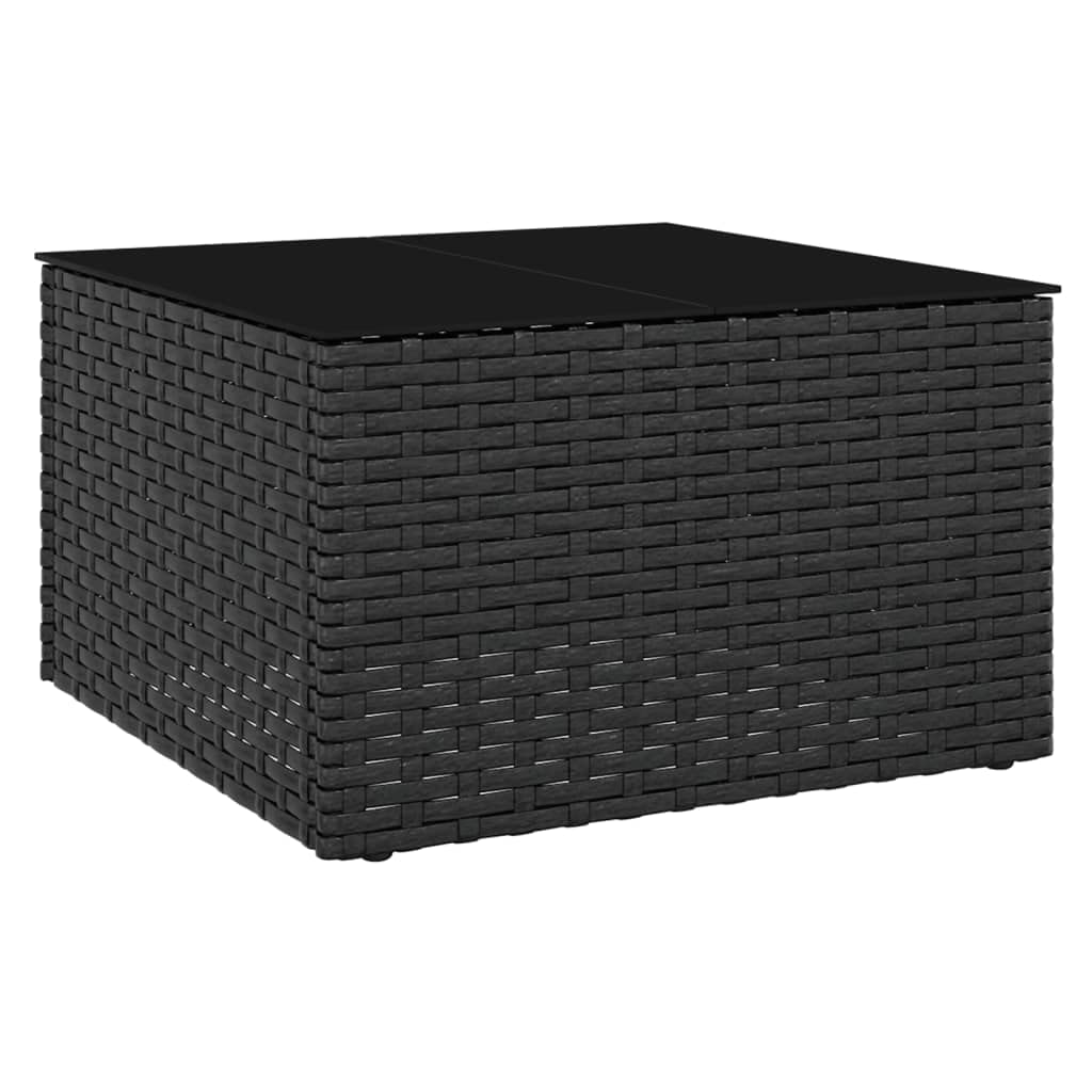 vidaXL 2 Piece Patio Lounge Set - Black Poly Rattan with Comfortable Cushions and Convenient Coffee Table - Perfect for Outdoor Living Space