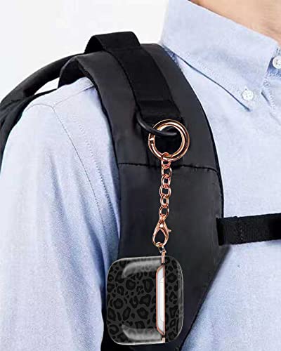 Txocouk for Airpods 3 Case,Protective Shockproof Hard Case with Keychain,Cute AirPods 3rd Generation Case, air pods case for Girls and Women and Men (Black Leopard Skin)