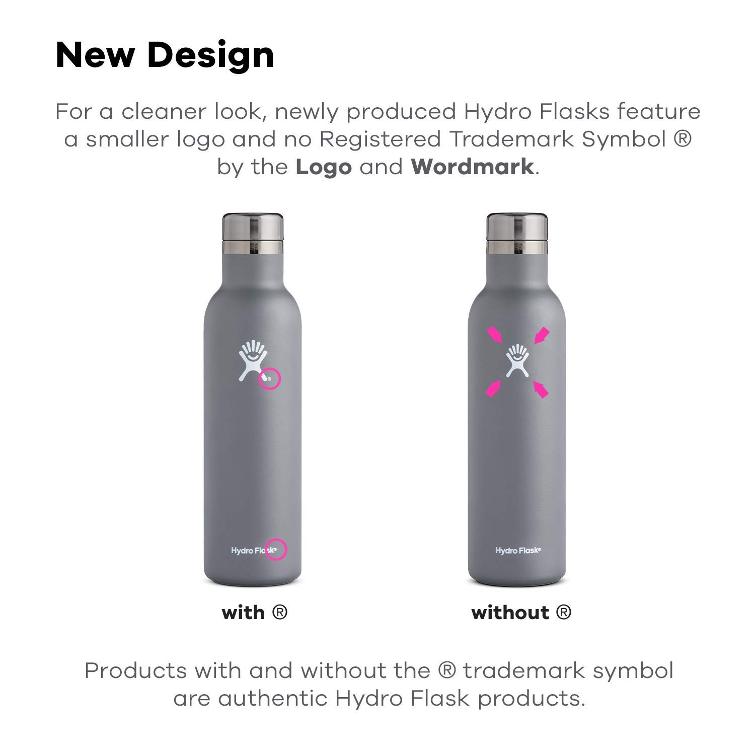 Hydro Flask 25 oz Wine Bottle - Stainless Steel & Vacuum Insulated - Leak Proof Cap - White