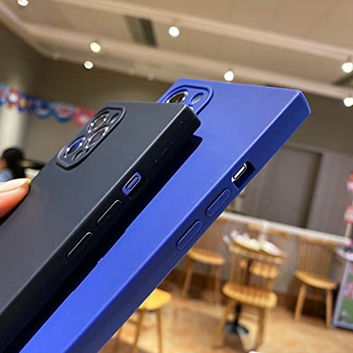 Tzomsze Compatible for iPhone 13 Pro Max Case Square,Cute Cases Full Camera Protection Reinforced Corners TPU Cushion Shockproof Edge Bumper Cover [6.7 inches] -Candy Black