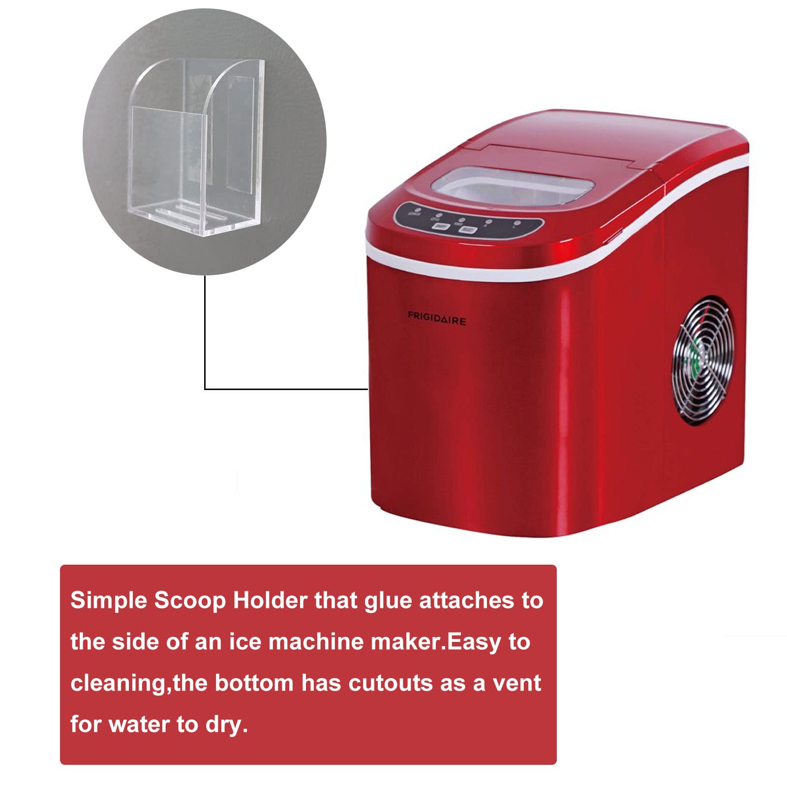 PIAOLGYI Ice Maker Scoop Holder Scooper Accessory Compatible with Frigidaire Countertop Ice Maker(Ice Scoop NOT Included)