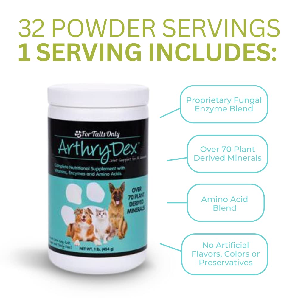 YOUNGEVITY Arthrydex Complete Nutritional Supplement | Vitamins Probiotics Enzymes | Pets Healthy Bones & Joints -1 lb Canister (Pack of 2)
