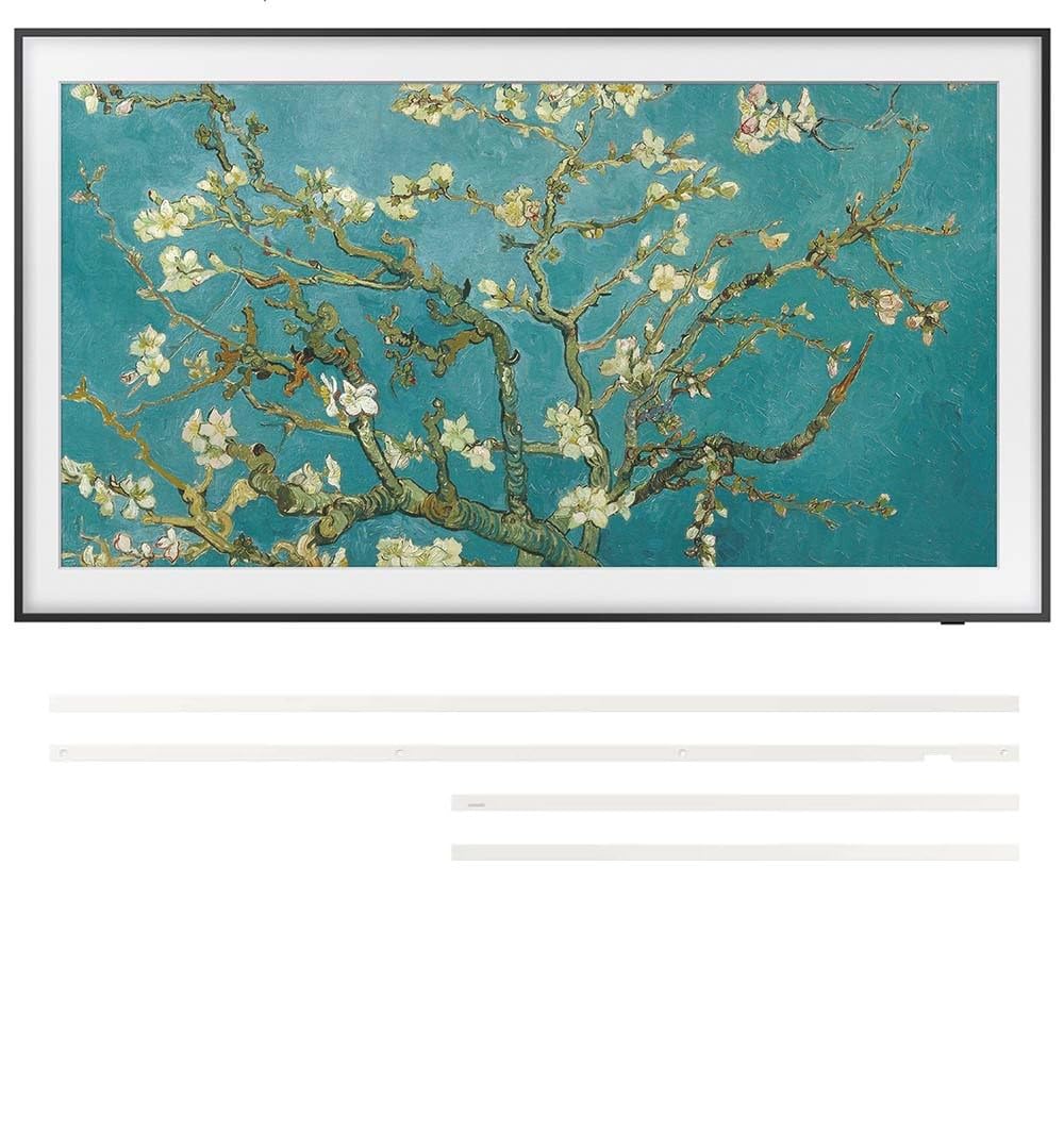 SAMSUNG QN65LS03BAFXZA 65" The Frame 4K UltraHD Smart QLED TV with a VG-SCFA65WTB 65" The Frame Customizable Bezel - Modern White (2022)(USED)