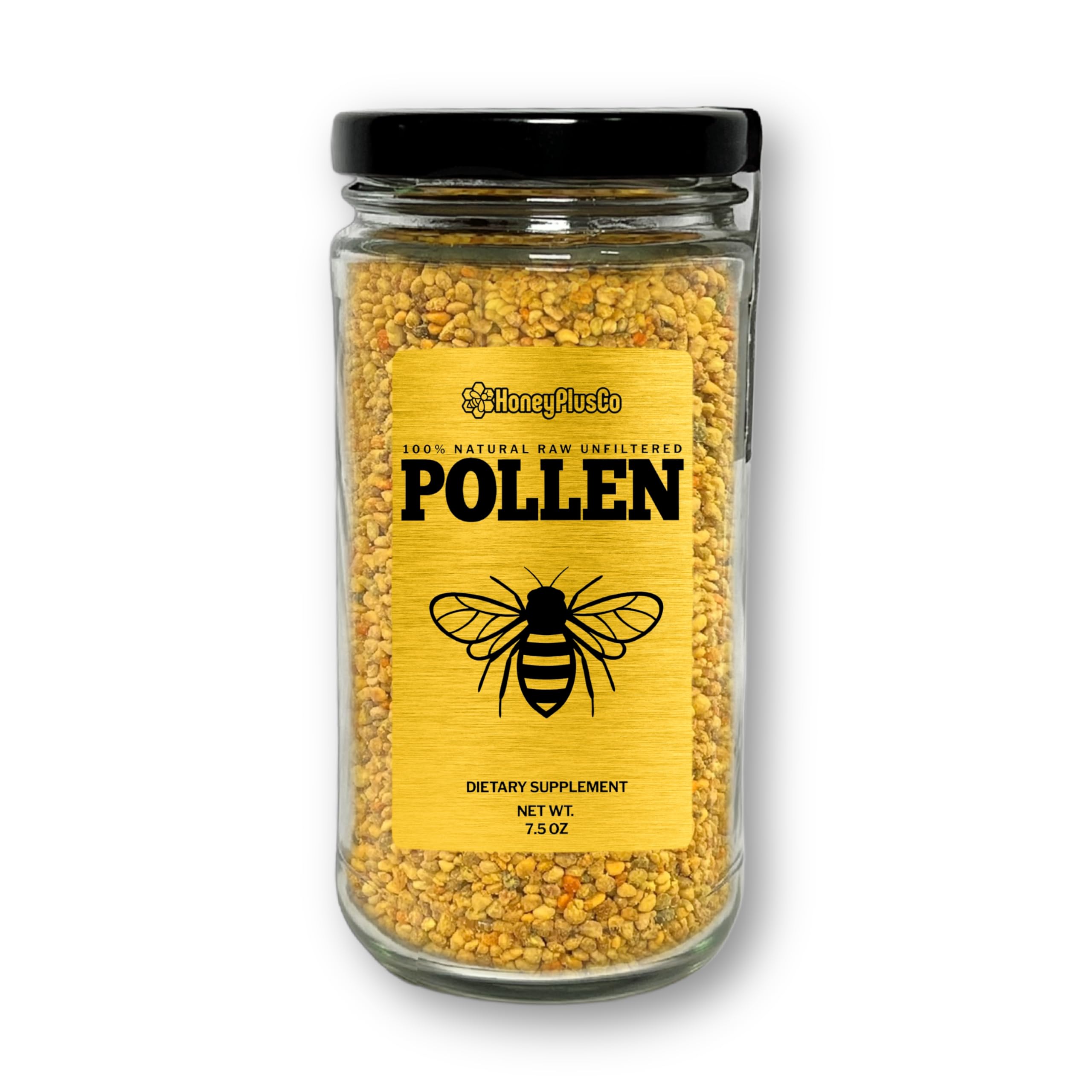 HoneyPlusCo | 100% Natural Fresh Bee Pollen - (Antioxidant, Allergies, Stamina, Muscle) 7.5 Oz