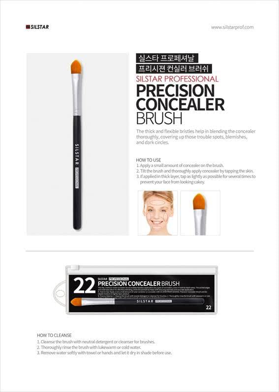 SILSTAR PROFESSIONAL PRECISION CONCEALER BRUSH SPB022, CRUELTY-FREE SYNTHETIC HAIR FACE BRUSH FOR FLAWLESS MAKEUP APPLICATION WITH NATURAL BIRCH WOODEN HANDLE MADE IN KOREA…