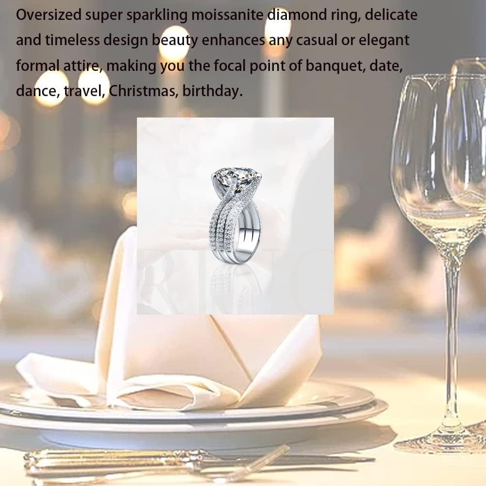 MJJLT Super Flash Diamond Ring, Bridal Set Elegant Rings Women Wedding Engagement Fashion Jewelry,Full Shiny Cubic Zircon Female Ring-No.8