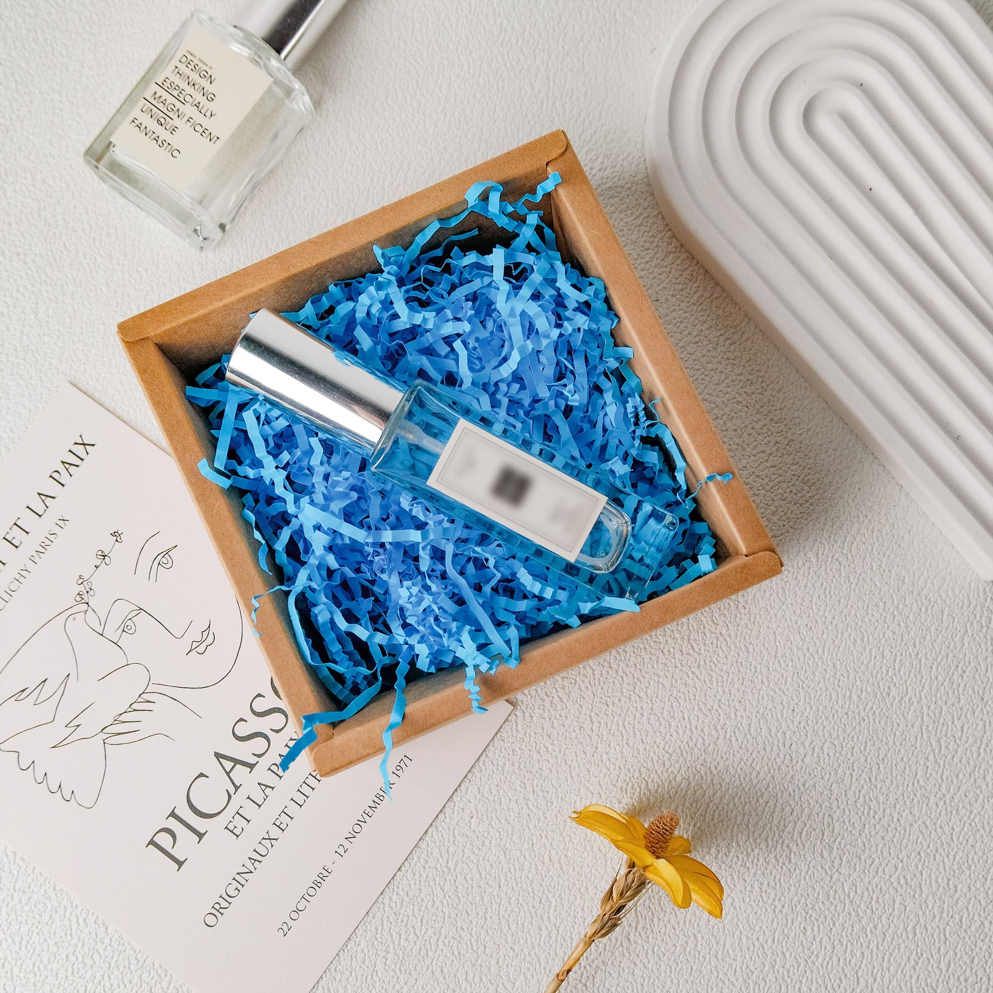 TCAIRG - 4 oz - Blue - Crinkle Cut Paper Shred Filler great for Gift Wrapping, Basket Filling, Birthdays, Weddings, Anniversaries, Valentines Day, and other occasions