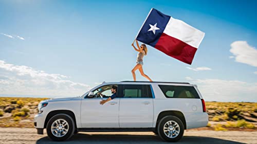 POZOY Deluxe 3x5 ft Texas Flag For Outside, TX State Flags Longest Lasting, Double Sided, Heavy Duty Nylon, Embroidered Star, Sewn Stripes, Brass Grommets Perfect for Outdoors!…