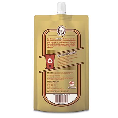 POP'S Birding Nectarade Hummingbird Nectar | USA Made Premium Humming Bird Food - Dye Free, Natural Ingredients (Ready to Use, All Natural Clear Formula, 8.5 oz)