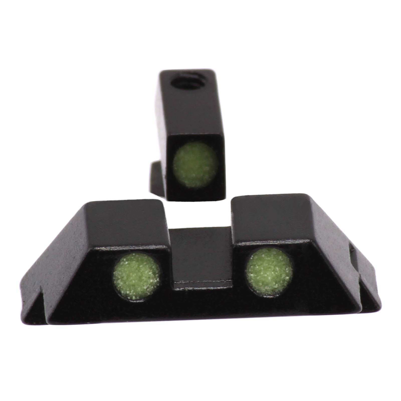 Hygoo Luminous Glow in Dark Fiber Opitc Front and Rear Pistol Sight Compatible with Glock 17, 19, 22, 23, 24, 26, 27, 33, 34, 35