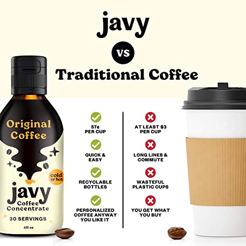 Javy Coffee Concentrate - Cold Brew Coffee, Perfect for Instant Iced Coffee, Cold Brewed Coffee and Hot Coffee, 35 Servings