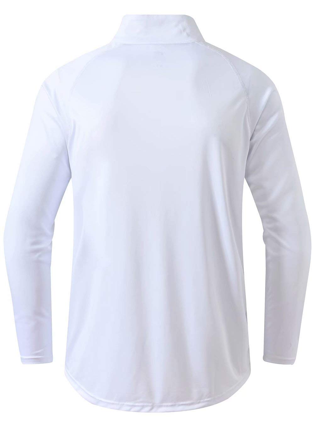 Mens Outdoor Athletic Shirts UPF 50+ UV Sun Protection Long Sleeve T-Shirt White Medium