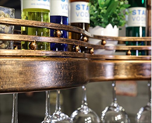 Wine Racks Metal Wine Rack/Hanging Red Wine Cup Holder/Hanging Upside Down Glass Holder/Creative Home Bar/Wine Rack Hanging Glass Holder (Size : 60 * 23cm)
