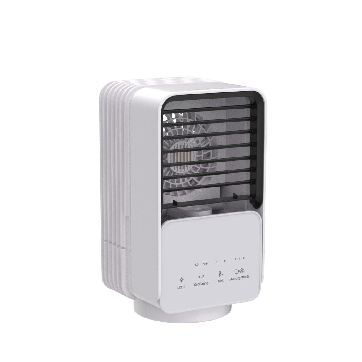 Portable Air Cooler, JREAWD 3 in 1 Mini Air Cooler with 120° Oscillation 3 Speeds USB Evaporative Air Cooler Fan with LED Light for Home Office Bedroom Kitchen Tent