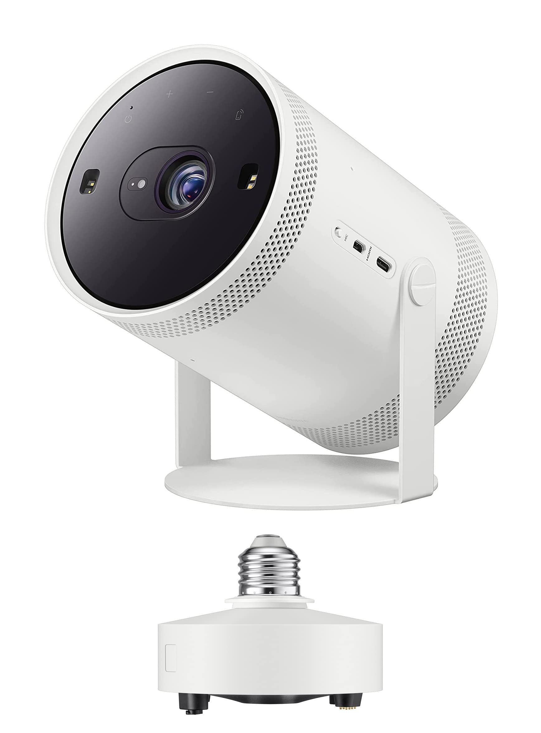 Samsung SP-LSP3BLAXZA 30"-100" HDR Freestyle Smart Portable Projector with a Samsung VG-FSA3BA The Freestyle Socket Adaptor for Freestyle Projector (2022)(USED)