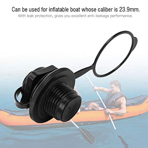 Inflatable Boat Air Valve, 23.9mm Plastic Inflatable Fishing Boat Air Valve Kayak Air Valve Inflatable Boat Replacement Air Valve Black