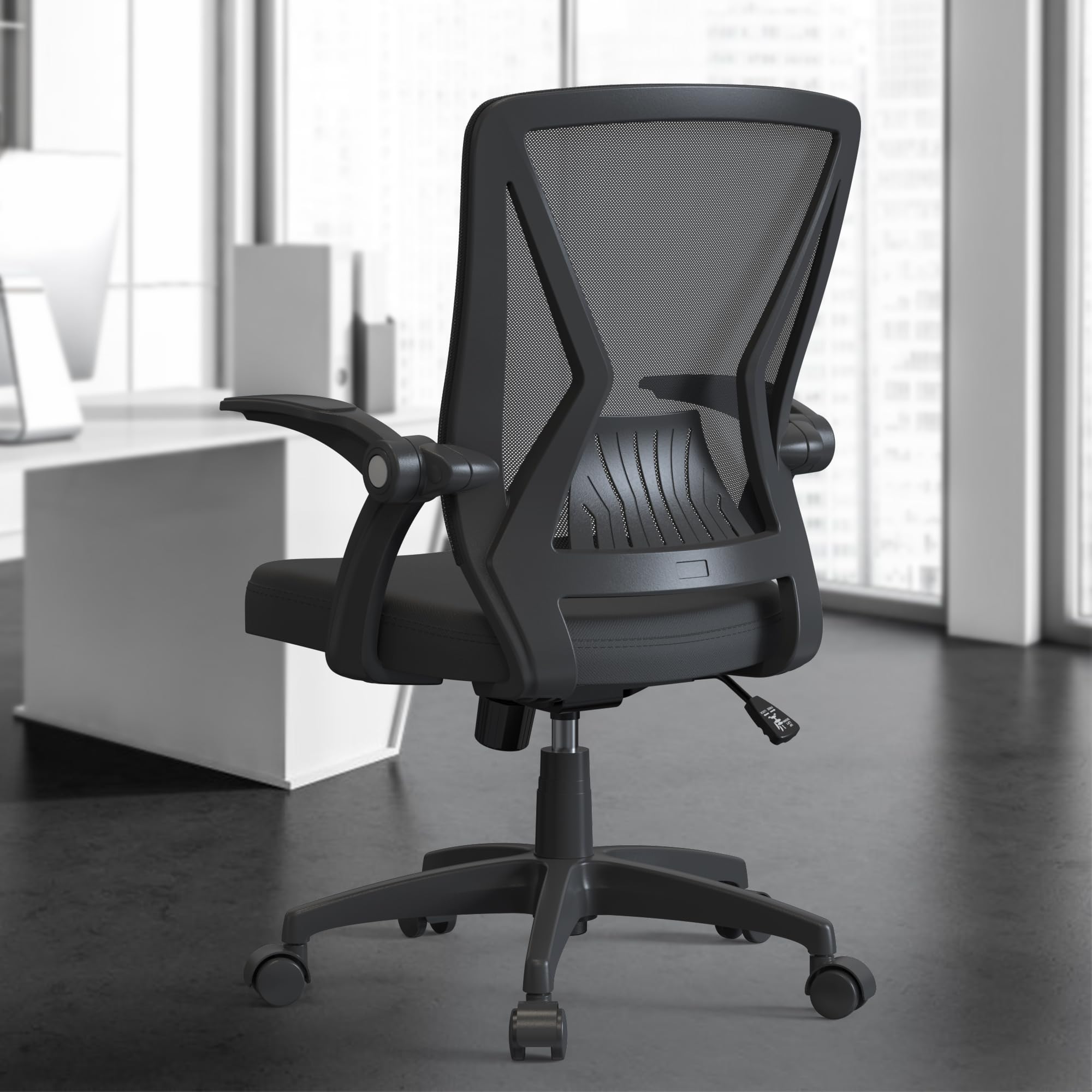 Swivel Ergonomic Mesh Home Office Computer Desk Chair Height Adjustable with Flip Up Arms and Lumbar Support