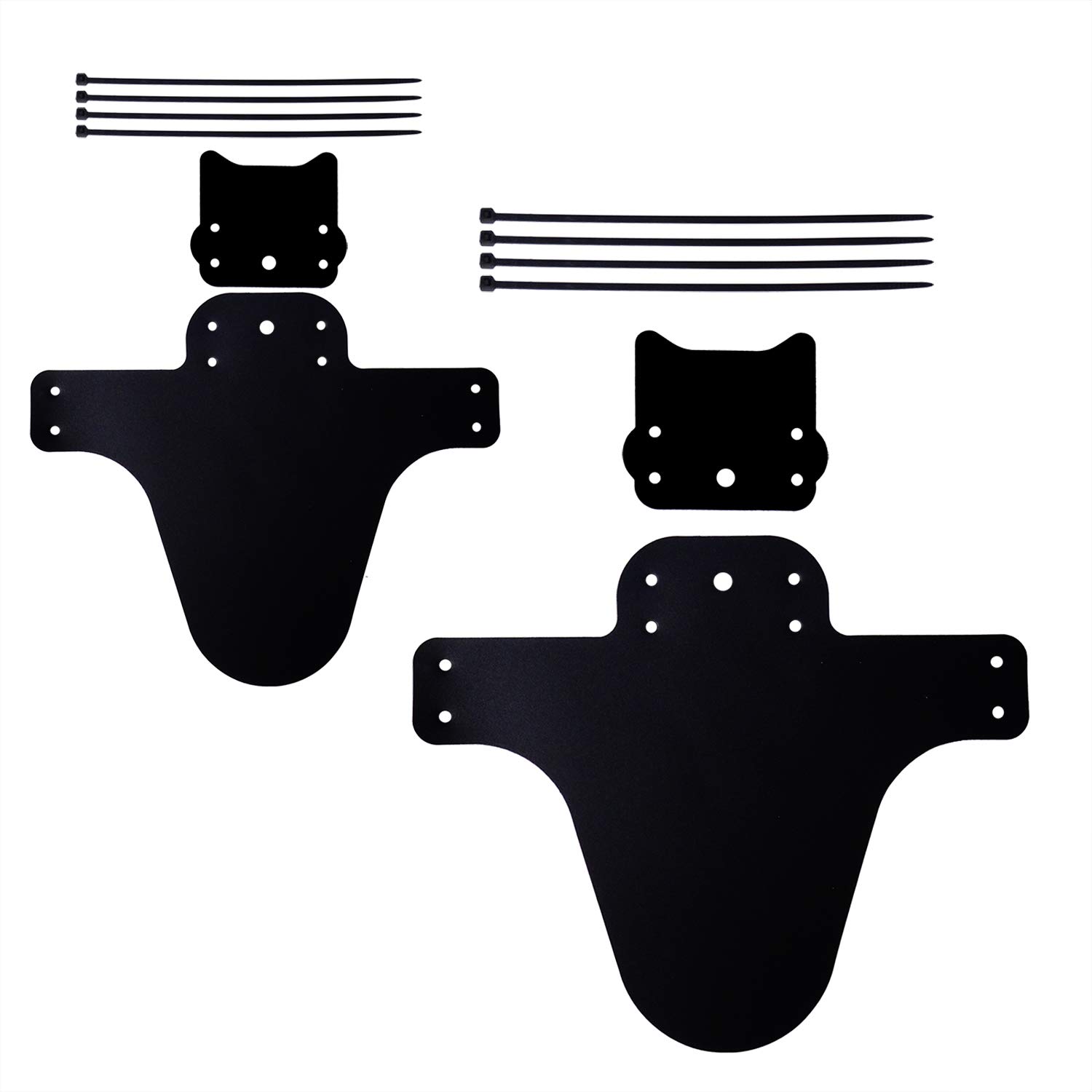 Honbay 2PCS Mountain Bike Folding Fenders Bicycle Mudguards with 8PCS Zip Ties for Front Tire