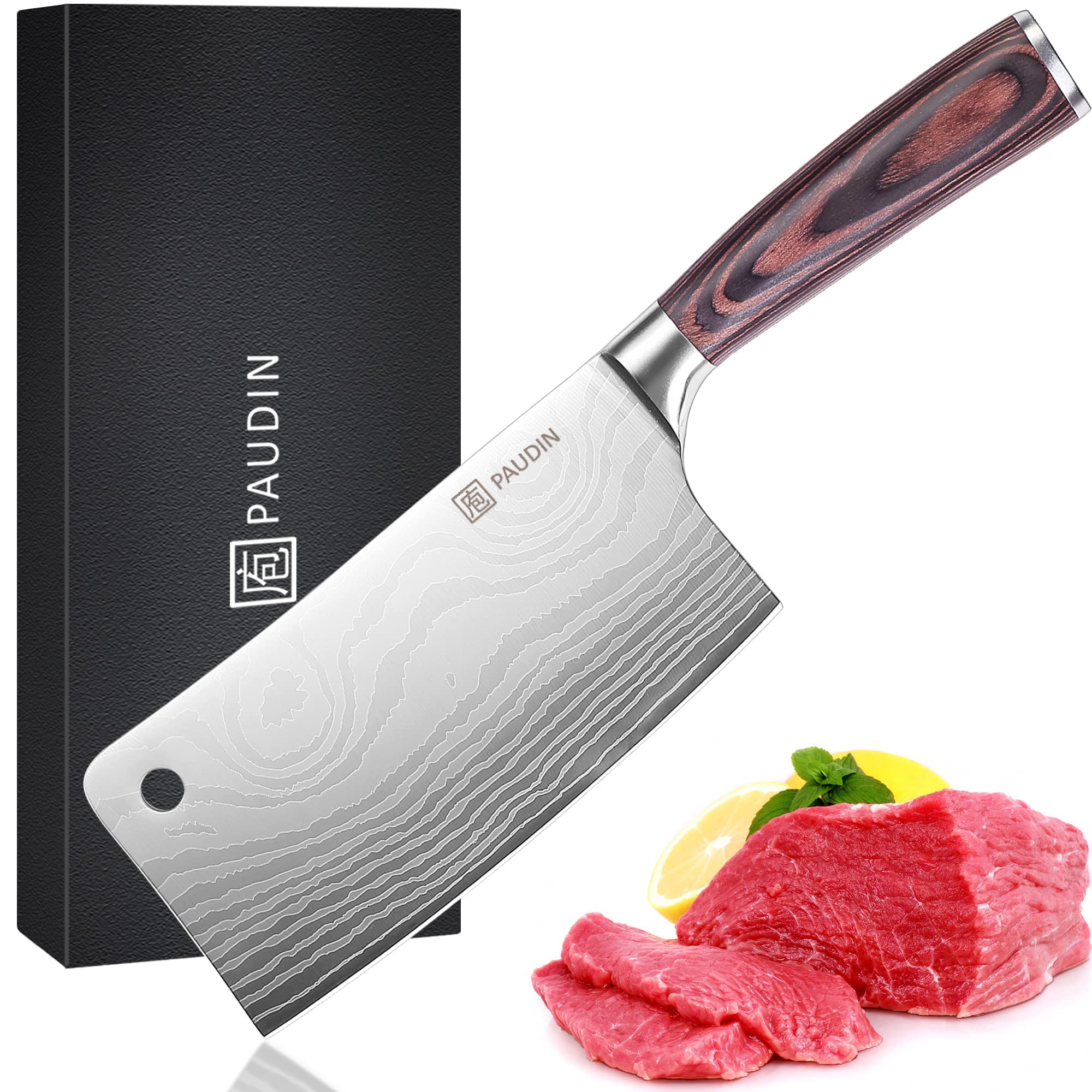 PAUDIN Cleaver Knife + Nakiri Knife