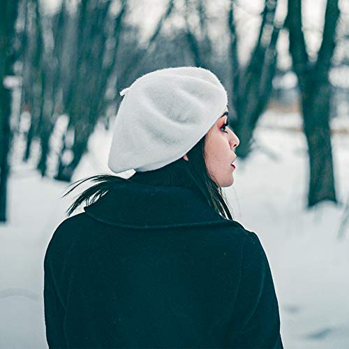 Jolbndcv 5 PCS Beret Hat French Beanie Hat Outdoor Hat Winter Hat Fashion Lady Hat（White, Gray, Black, Red, Khaki）
