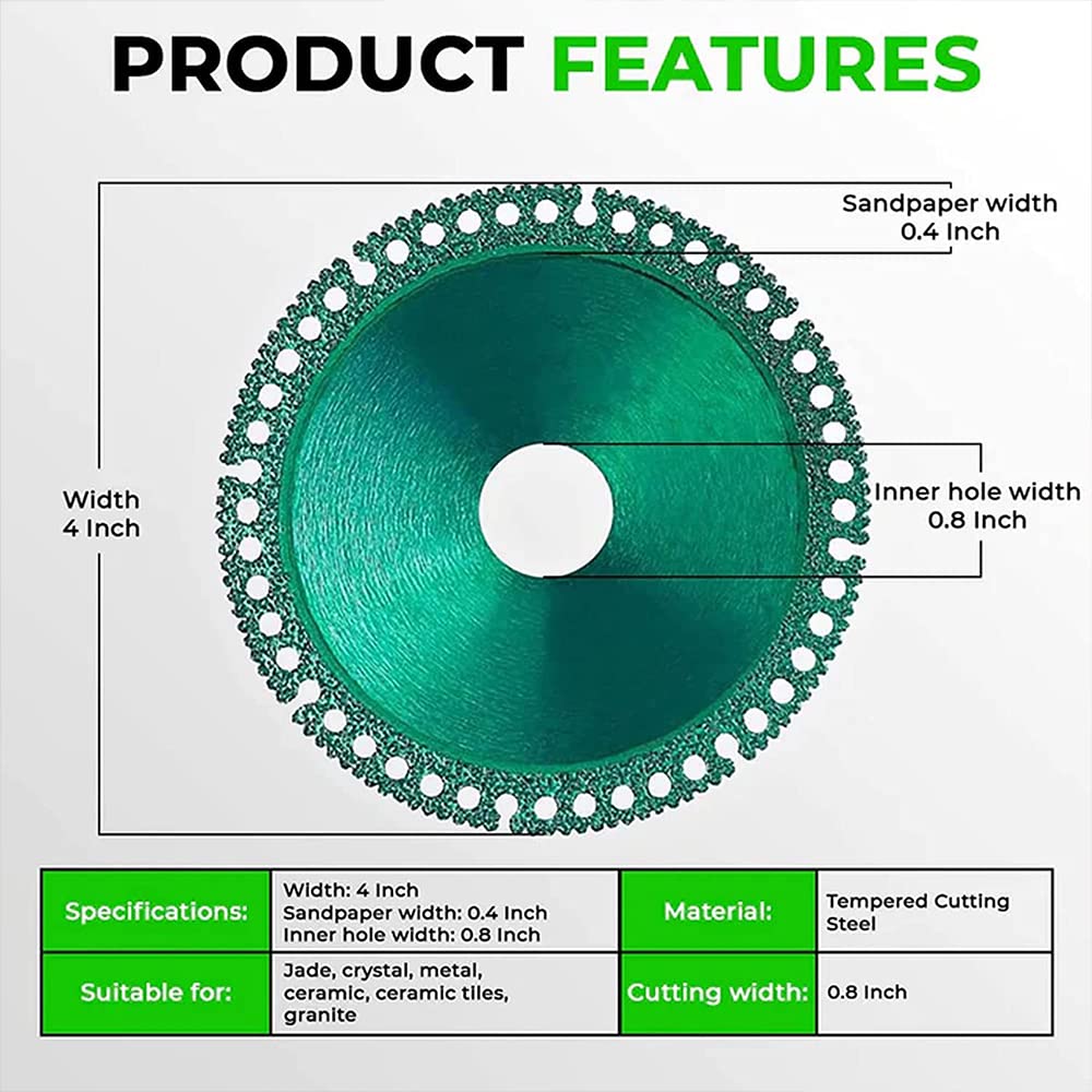 Indestructible Disc for Grinder, Indestructible Cutting Disc, Indestructible Disc for Angle Grinder, 4" x 1/25" x 4/5β Cut Off Wheels, Indestructible Disc 2.0 - Cut Everything in Seconds (5 Pack)