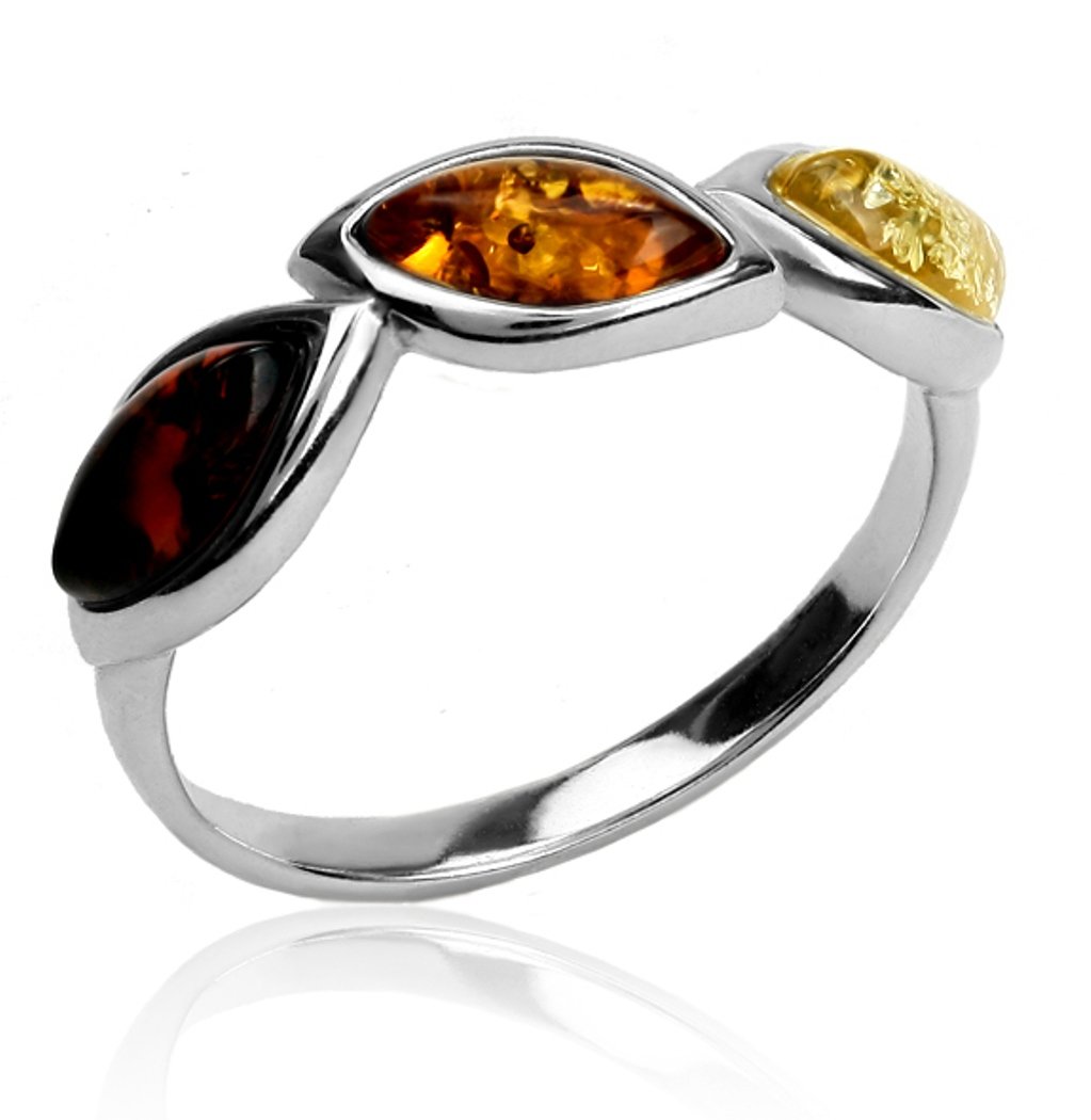 Ian and Valeri Co. Multicolor Amber Sterling Silver Ring