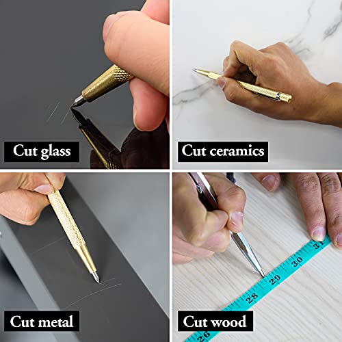 Scriber Marking Tools, 4Pcs Premium Aluminium Tungsten Carbide Tip Scriber, Etching Engraving Scriber Pen for Glass, Ceramics, Metal Sheet