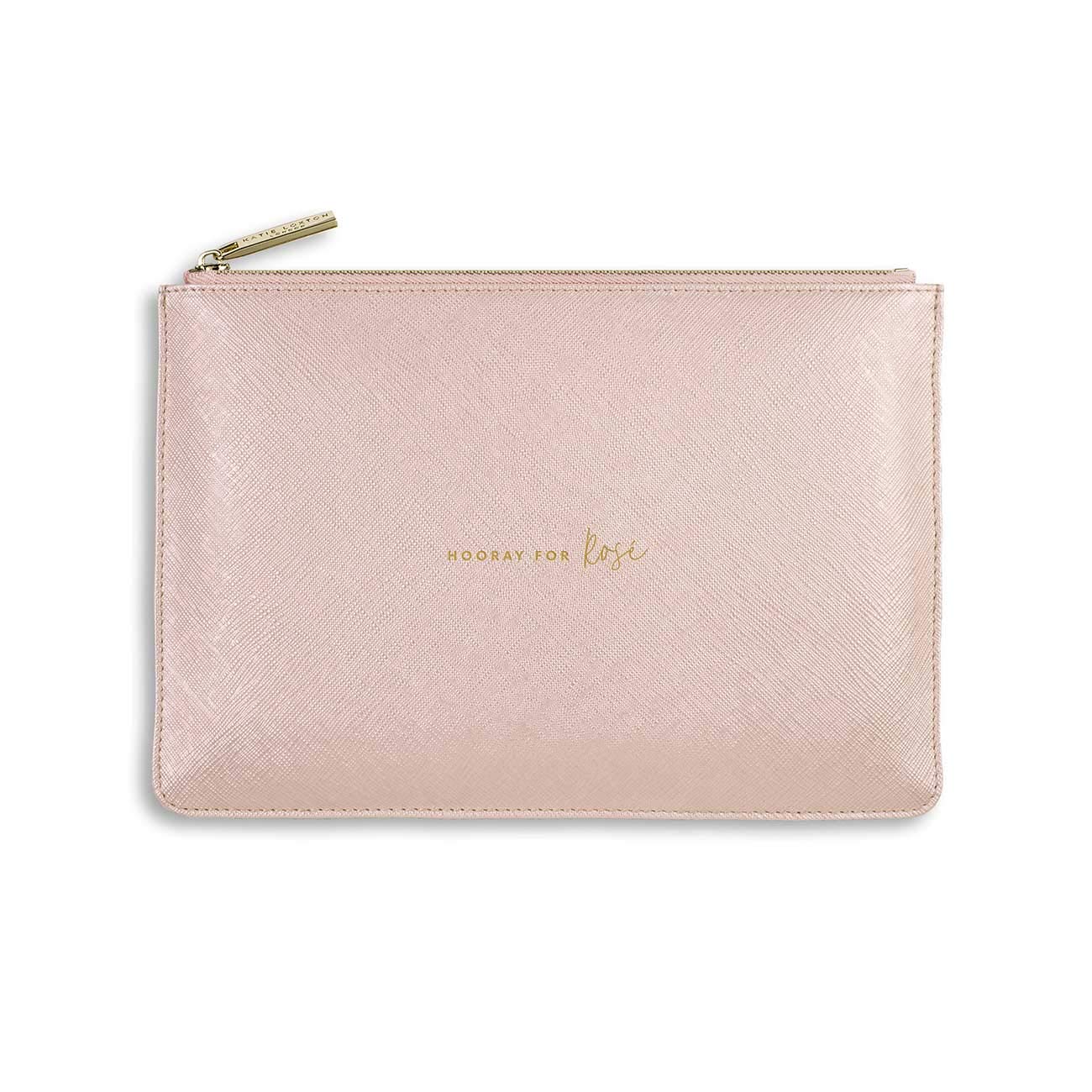 KATIE LOXTON Hooray For Rose Womens Medium Vegan Leather Clutch Sentiment Perfect Pouch Pink