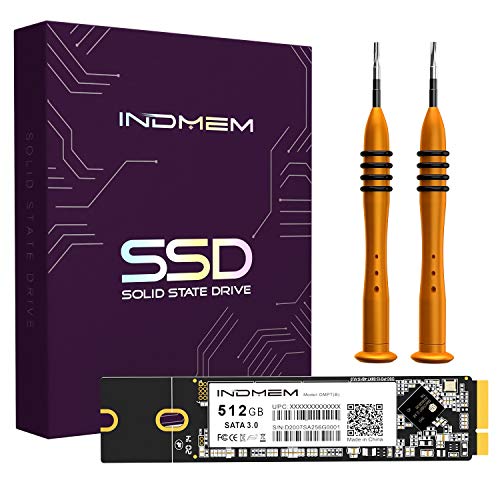 INDMEM AHCI SATA SSD 512GB 3D TLC Flash Drive Upgrade for MacBook Air Mid 2012 A1465 (EMC 2558), A1466 (EMC 2559)