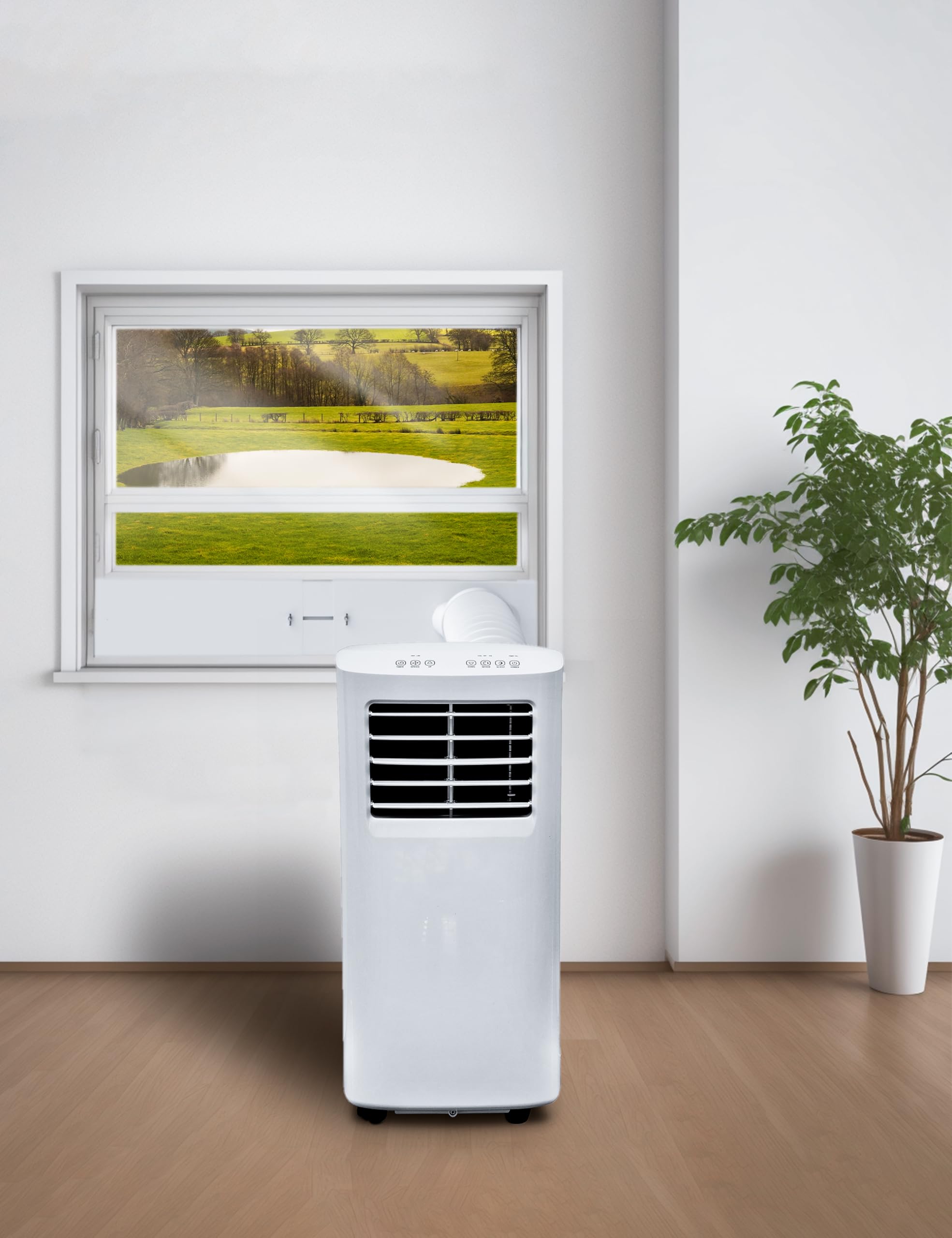 Portable Air Conditioner Window Vent Kit, Universal PVC Portable AC Window Seal with 4 Panel(16.9β to 63β) Suit for For 5.9'' Diameter Portable AC Exhaust Hose, for Horizontal&Vertical