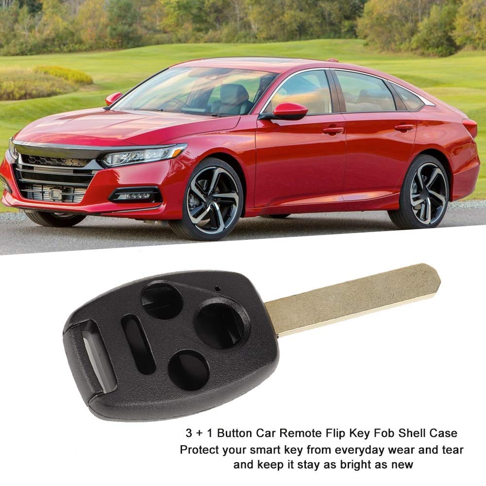 Key Fob Cover,3 + 1 Button Car Remote Key Fob Shell Case Fit for Honda Accord Civic CR-V Pilot