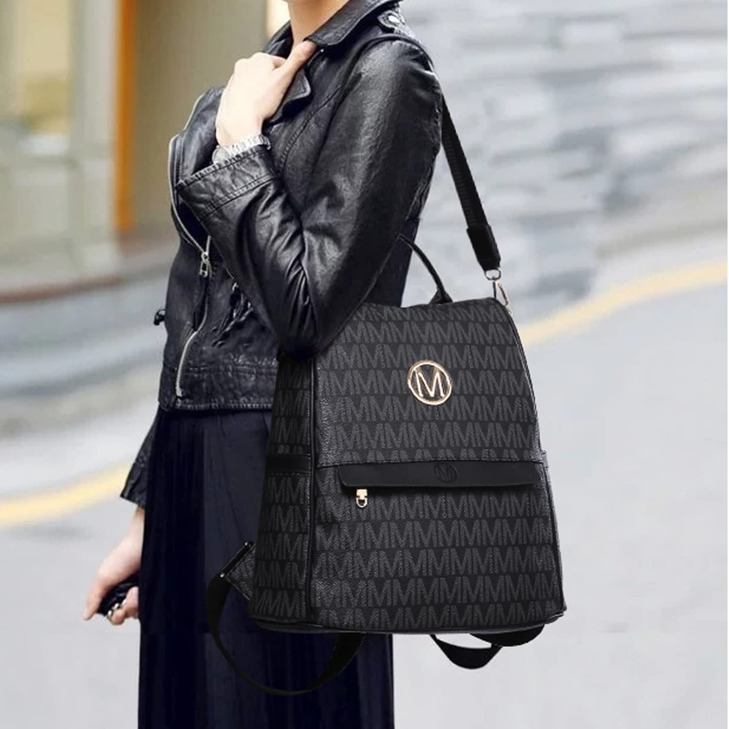 MKP Women Fashion Backpack Handbags with Matching Wallet