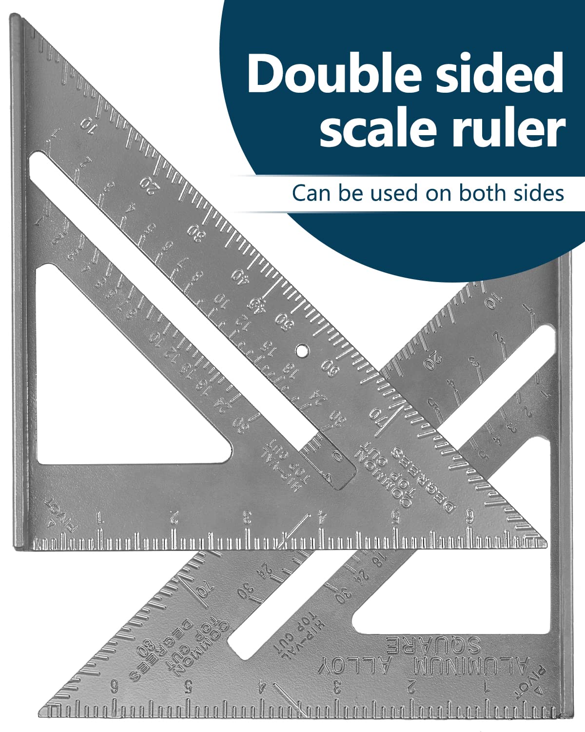 Rafter Square 2 Packs 7 Inch Carpentry Tools Aluminum Alloy Die-Casting Carpenter Square