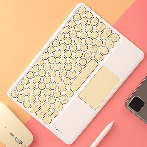 Qonioi Bluetooth Round Cap Keyboard, Upgrade Foldable Bluetooth Keyboard, Ultra-Light Portable Wireless Bluetooth Keyboard, Gaming and Office Use
