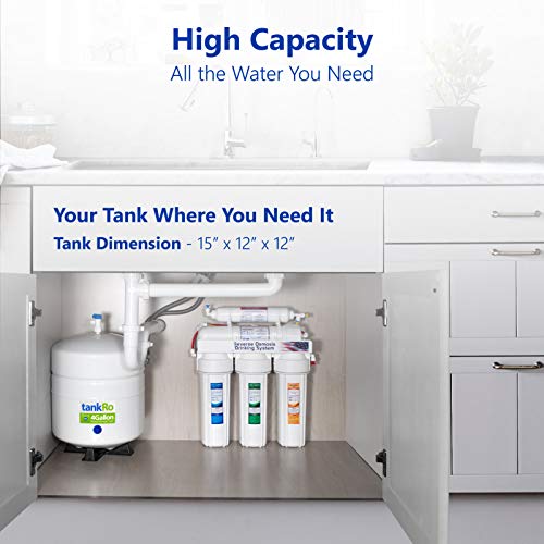 tankRo RO132-TNK RO Water Filtration System Expansion Tank 4 Gallon Capacity β NSF Certified β Compact Reverse Osmosis Water Storage Pressure Tank 1/4" Tank Ball Valve
