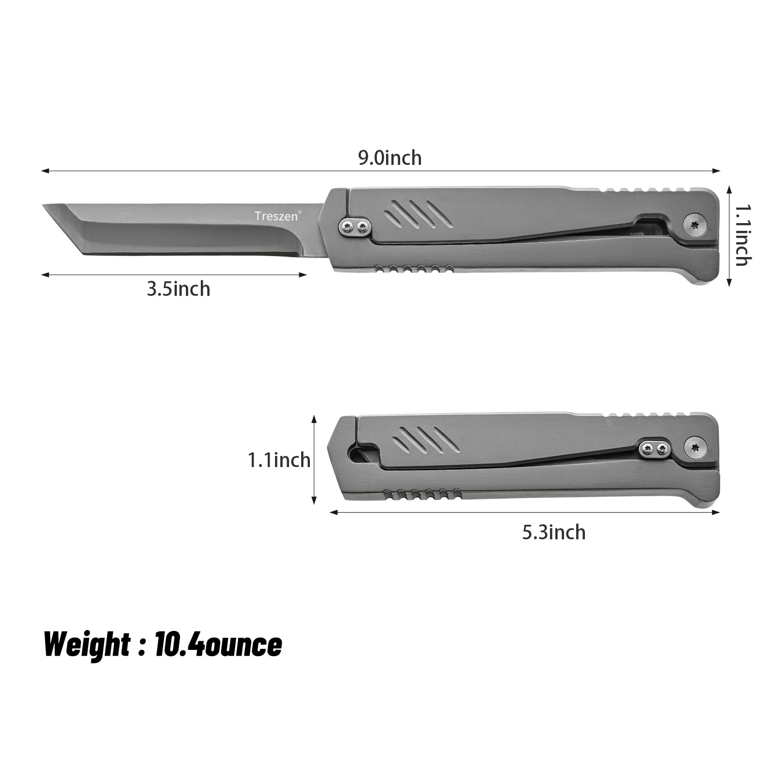 Treszen Folding Knife, Pocket Knife, 9.1″ Steel Blade, Outdoor Hunting Sharp Knife, Camping Folding Knife