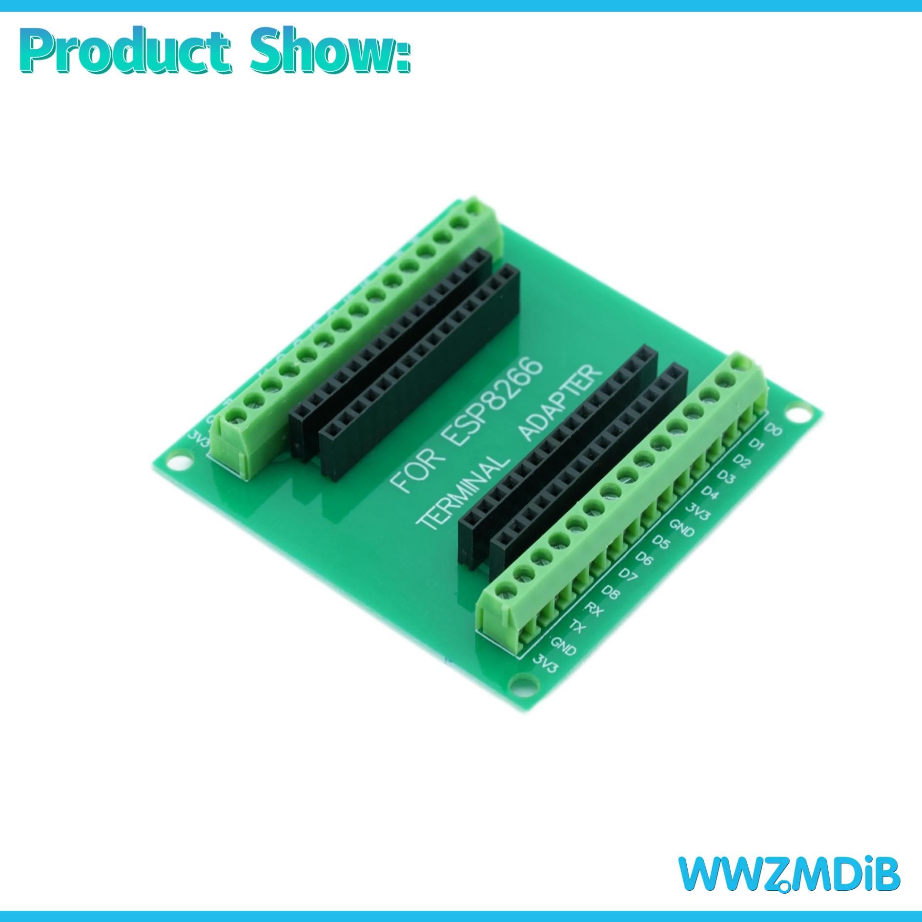 WWZMDiB 3Pcs 30PIN ESP8266 Breakout Board Pin Out IO Out 1 into 2 for ESP8266 Development Board（Pin spacing: 2.2cm / 0.86 in）