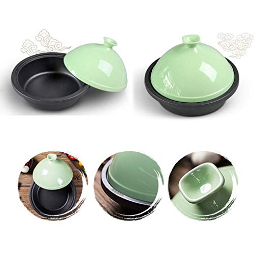 MYYINGBIN 30cm Tagine Enameled Cast Iron Pot with Lid Slow Cooker Lead-Free Cooking Healthy Food for Home Kitchen, Best Gift, Green