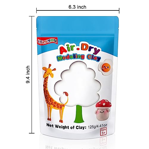 ifergoo Modeling Clay, 24/36 Colors Air Dry Clay Best Gift for Kids, Super Light Magic Clay with Sculpting Tools and Project, No-Sticky and Non-Toxic (White Color)