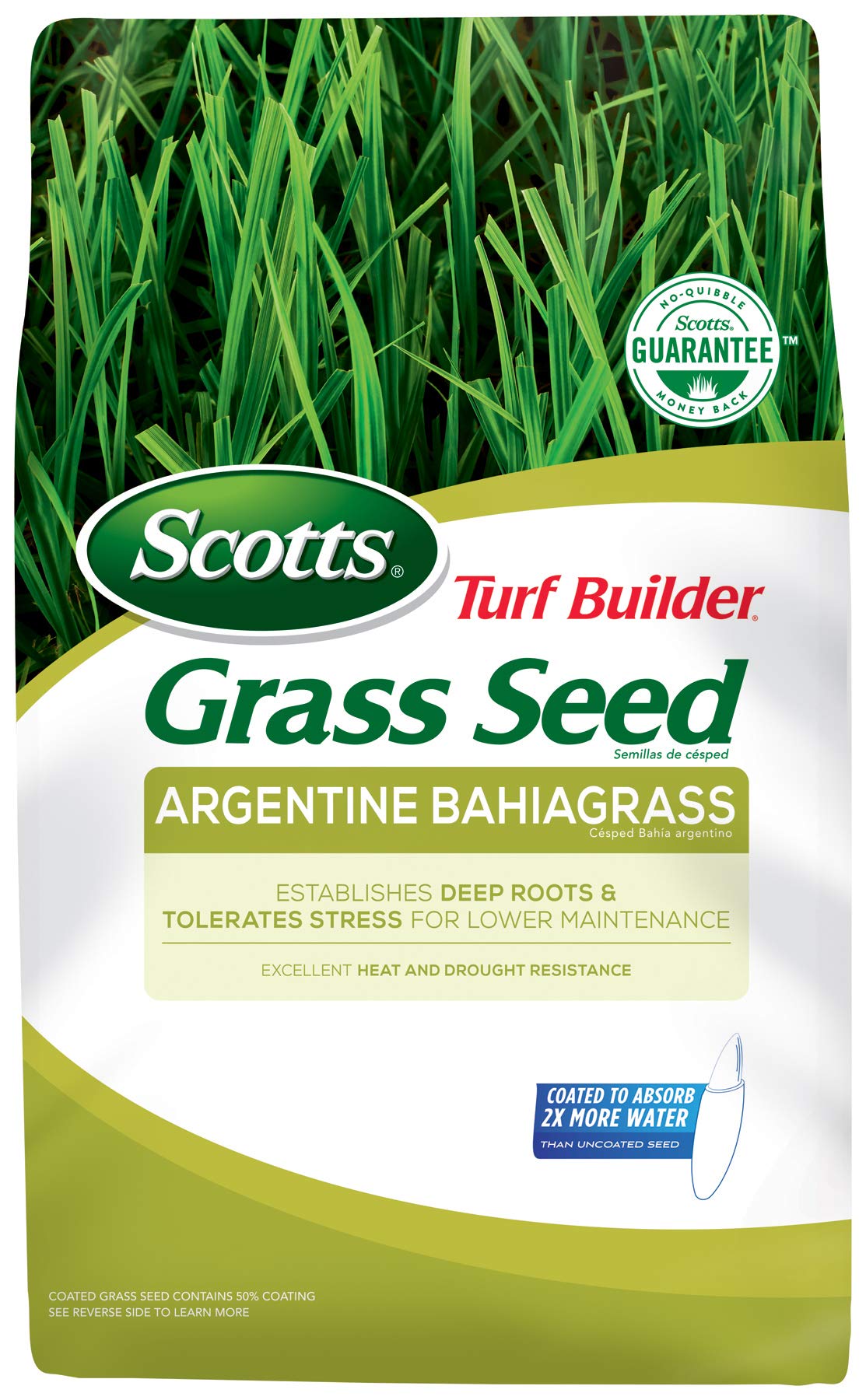 Scotts Turf Builder Grass Seed Argentine Bahiagrass, Excellent Heat & Drought Resistance, 10 lbs.