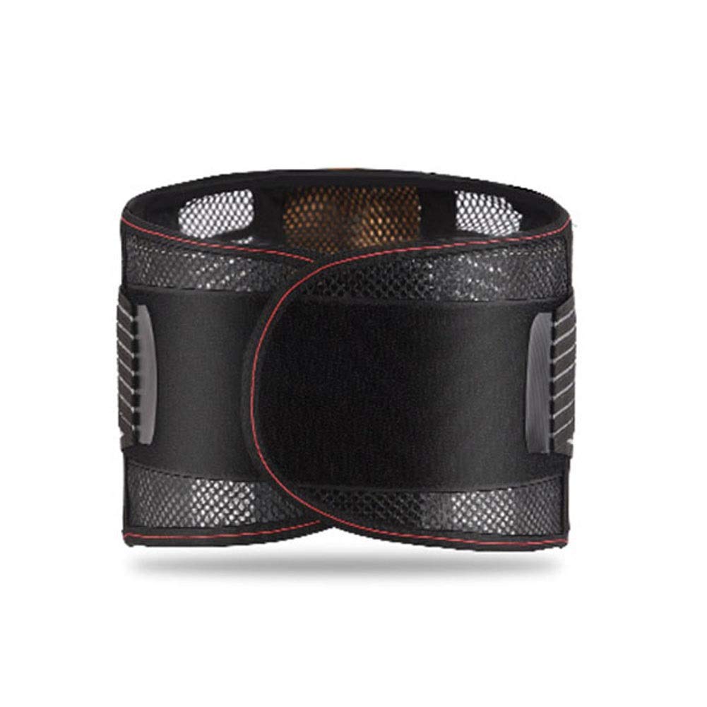 LSRRYD Portable Adjustable Elastic Back Waist Support Lumbar Brace Belt Back Support Lumbar Back Brace for Pain Relief and Injury Prevention for Men and Women (Color : Black, Size : L)