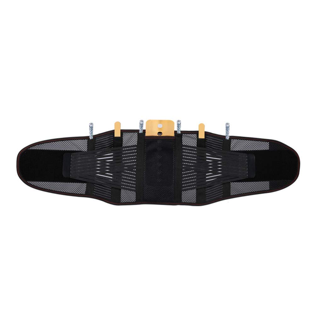 LSRRYD Premium Double Pull Back Pain Relief Support Lower Back Lumbar Support Belt Brace for Pain Relief and Injury Prevention (Color : Black)