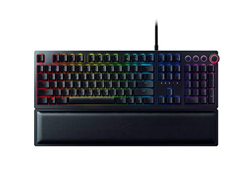 Razer Huntsman Elite Opto-Mechanical Switch Wired Mechanical Gaming Keyboard: Multi-Functional Digital Dial, Multi-Functional Digital Dials, RGB Lighting USB Computer Keyboards for PC Gaming (Renewed)