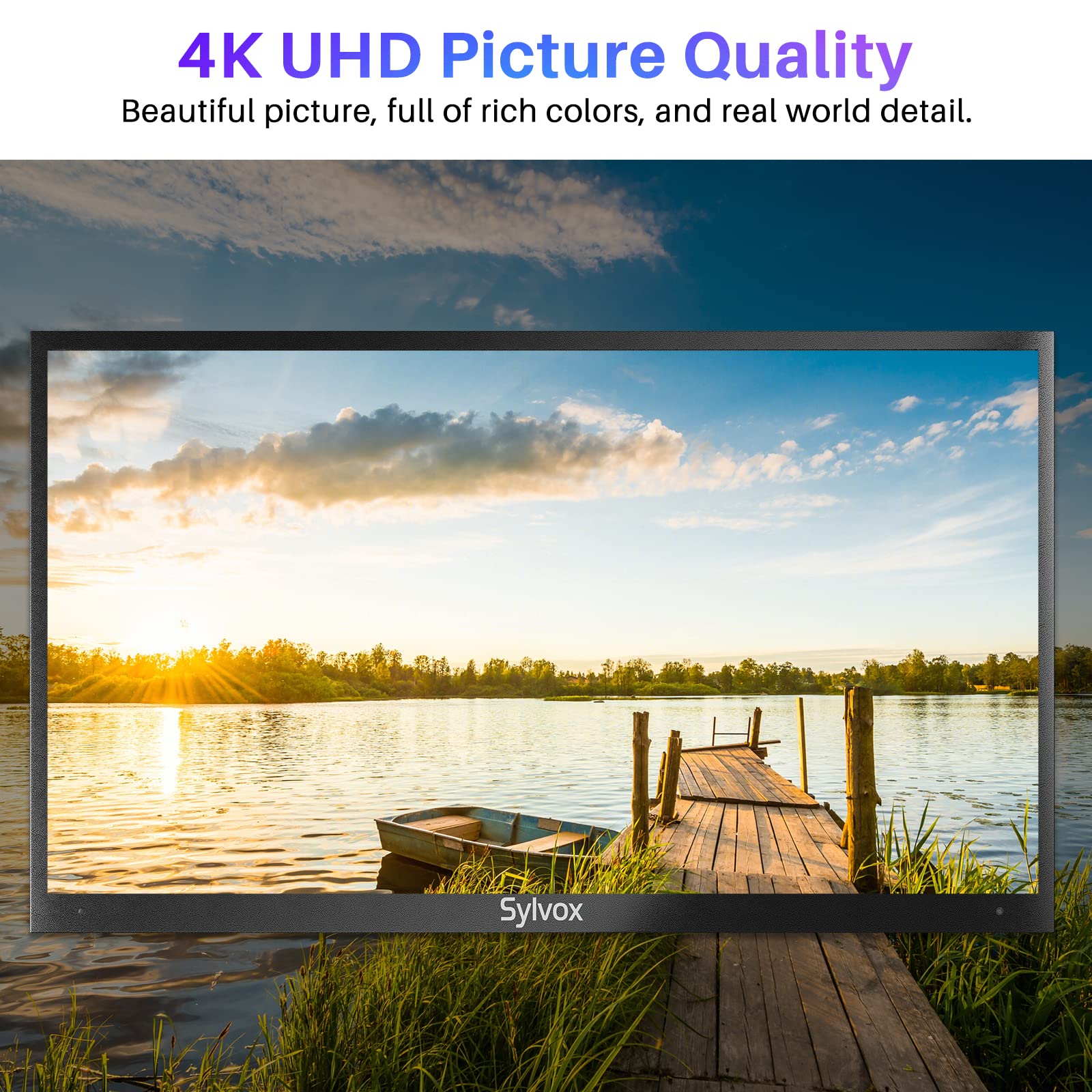SYLVOX 43” Outdoor Smart TV with TV Mount, Outdoor TV 4K UHD, Voice Remote Control, Google Play Support Support Download APPs, Chromecast Built-in (Deck Pro Series)