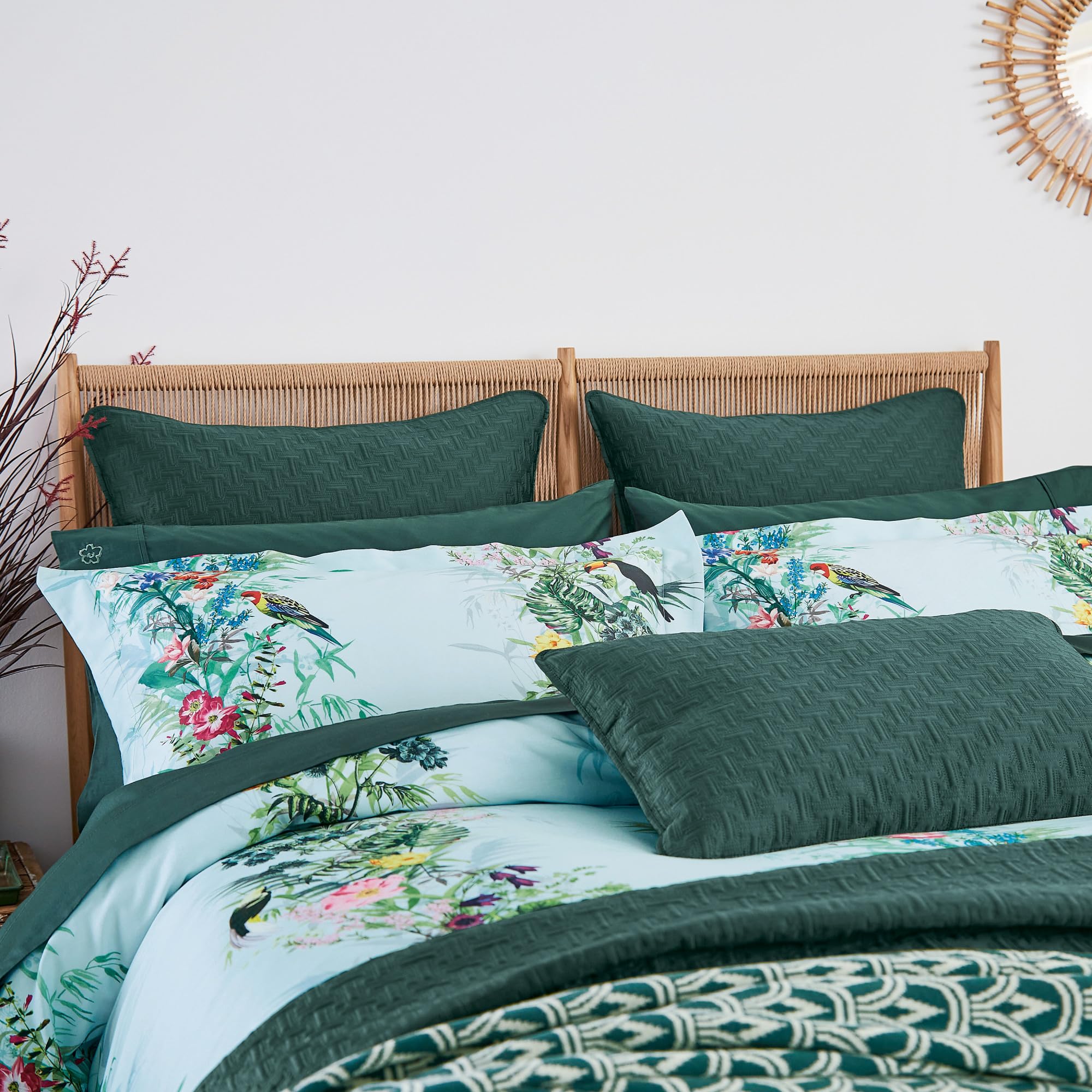 Ted Baker Tropical Elevations 100% Cotton Sateen, 3 Piece Duvet Cover Set, King, Multi, 2D0311D4MU