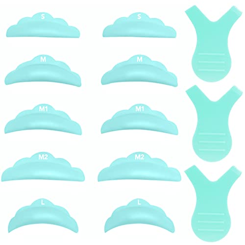 Lash Lift Pads,DIY Eyelash Lift Pads,Eyealsh Perm Rods, Lash Lifting at Home 10 Pcs Sky Blue Pads 5 Size SMM1M2L Reusable Soft Silicone Shields