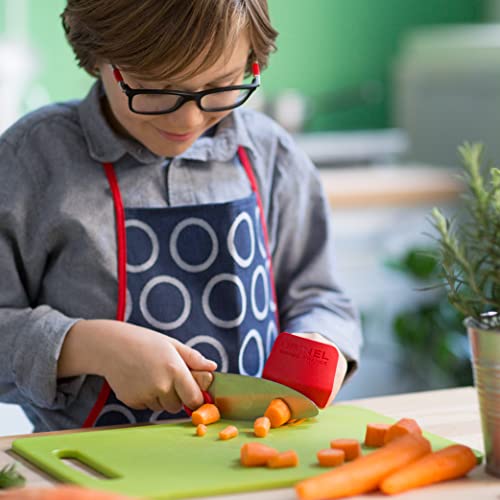 Opinel Le Petit Chef Knife Set, Chef Knife with Rounded Tip, Fingers Guard, For Children, Teaching Food Prep and Kitchen Safety, 2 Piece Set, Made in France