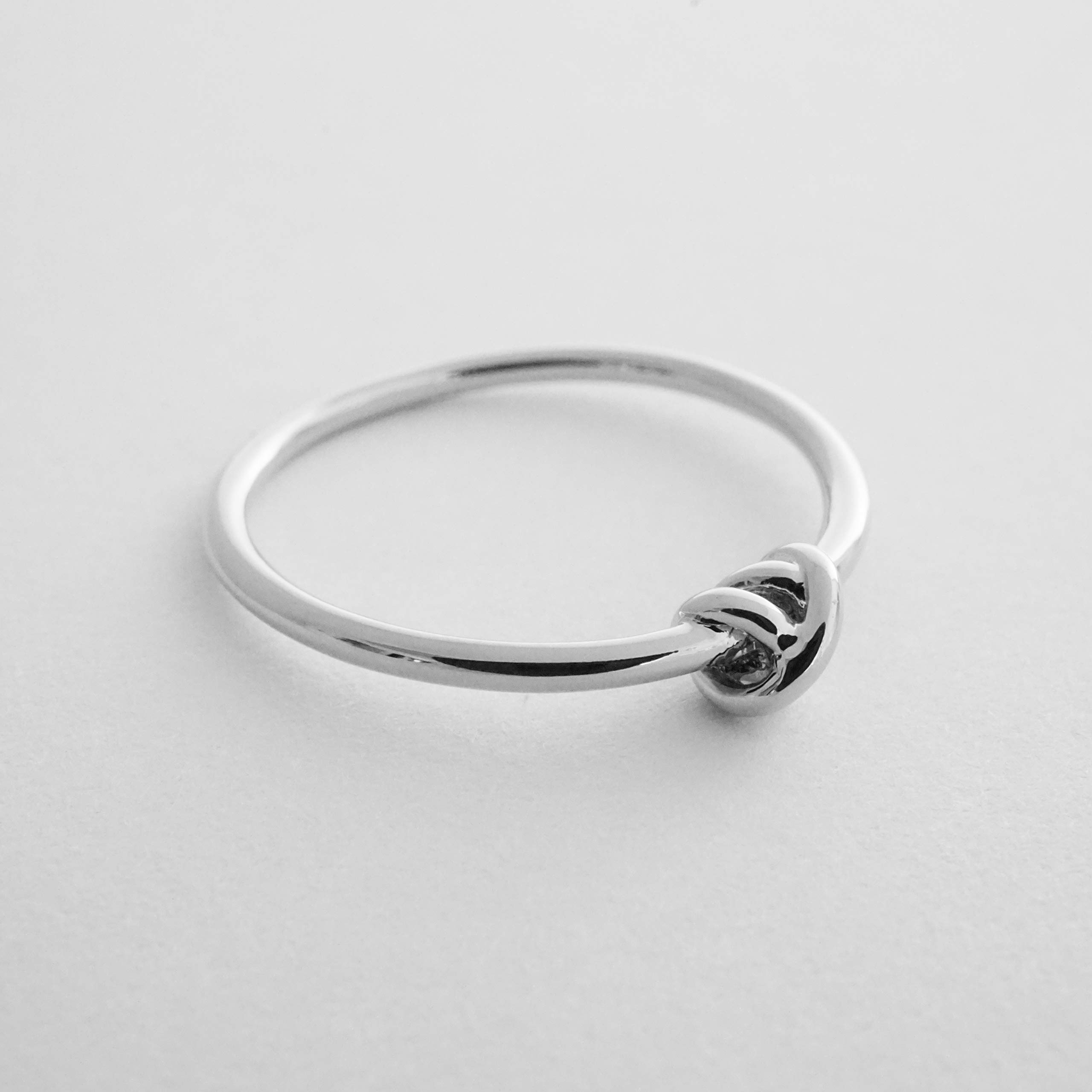 Honeycat Dainty Thin Love Knotted Ring in Gold, Rose Gold, or Silver | Minimalist, Delicate Jewelry (Silver, 5)